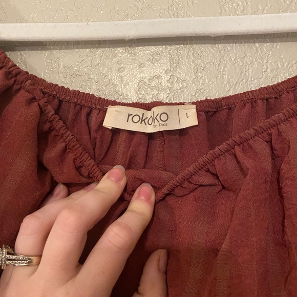 Rokoko By Dazz | Dresses | Rokoko Rust Colored Off The Shoulder Dress ...